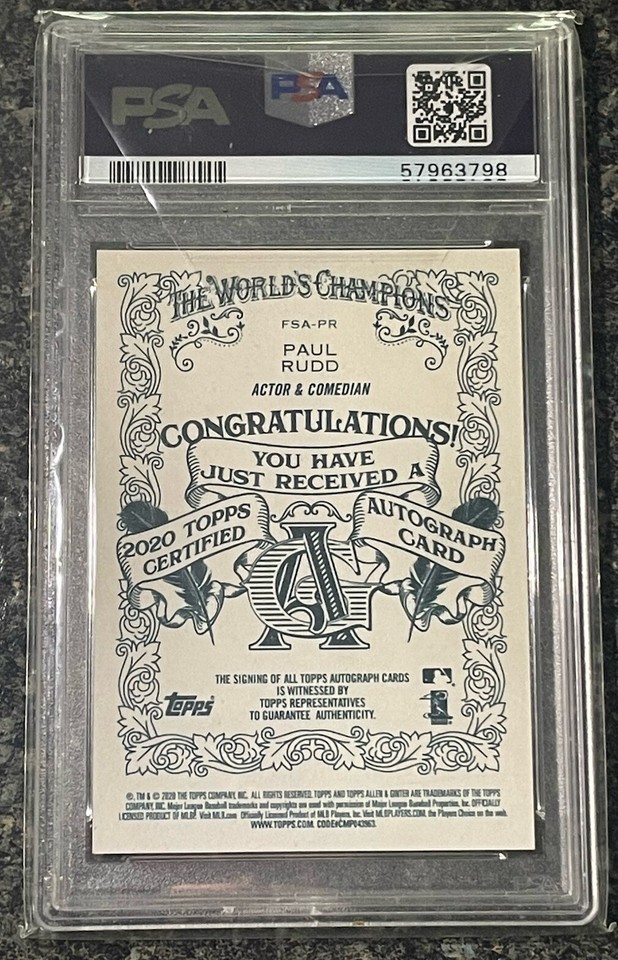 2020 Allen & Ginter Paul Rudd Actor/Comedian Autograph SSP PSA 9 | eBay