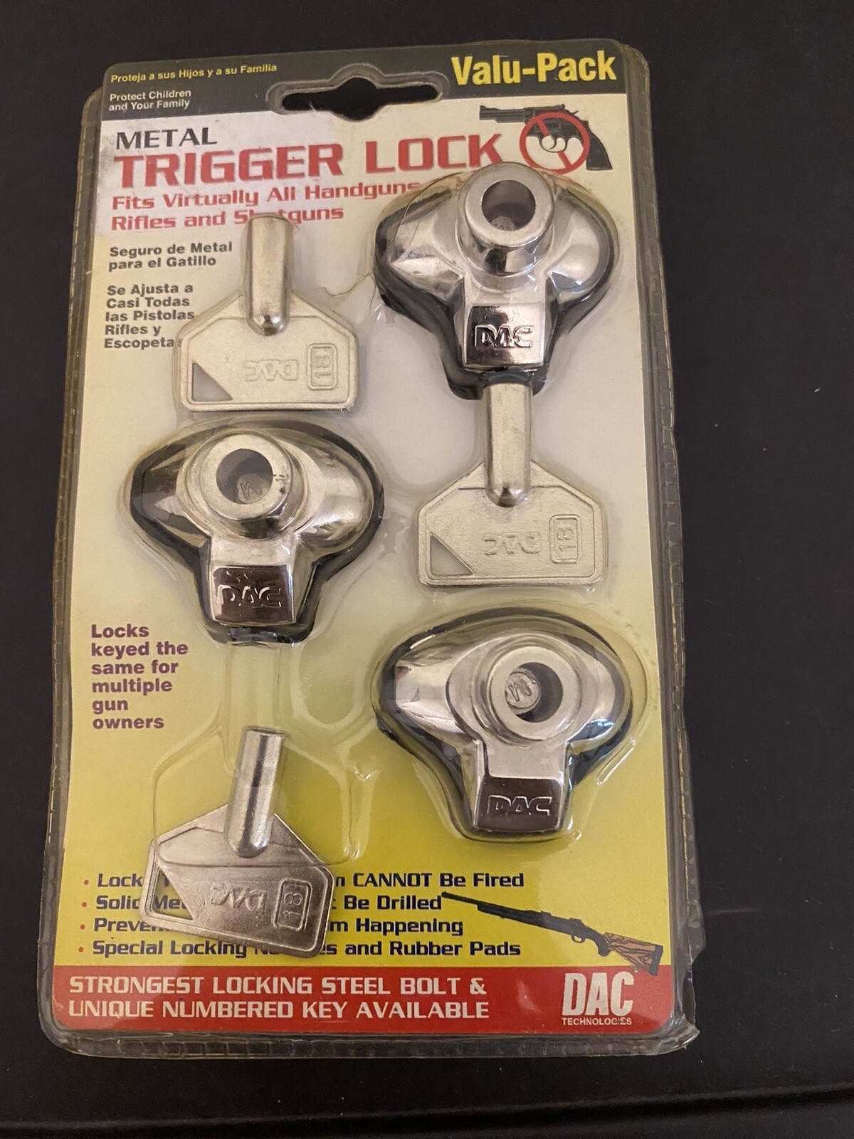 DAC Metal Trigger Lock Keyed Alike 3-Pack Brand New | eBay