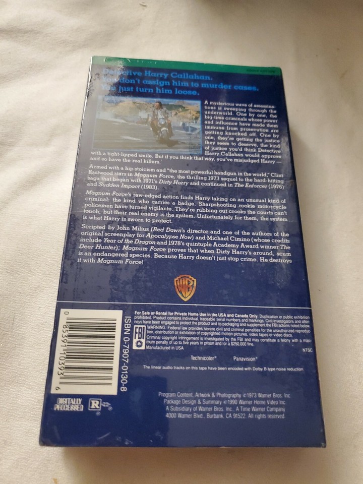 Magnum Force VHS (1973, Warner) New 85391567134 | eBay