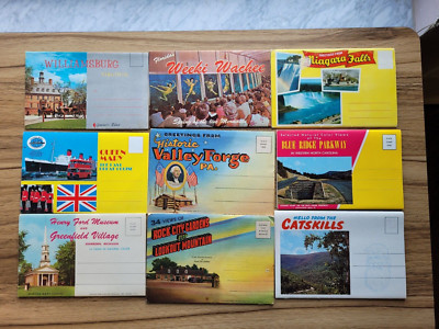 Vintage Lot (18) assorted UNITED STATES SOUVENIR POSTCARD FOLDERS | eBay