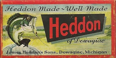 Vintage Heddon tackle ad reproduction metal sign fishing decor | eBay