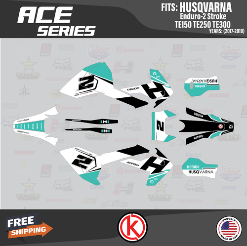 Graphics Kit for Husqvarna TE150 TE250 TE300 (2017-2019) Ace-Teal | eBay