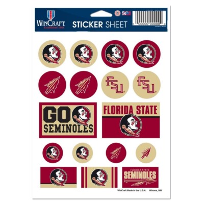 Florida State Seminoles Vinyl Sticker Sheet 17 Decals 5x7 Inches Free ...