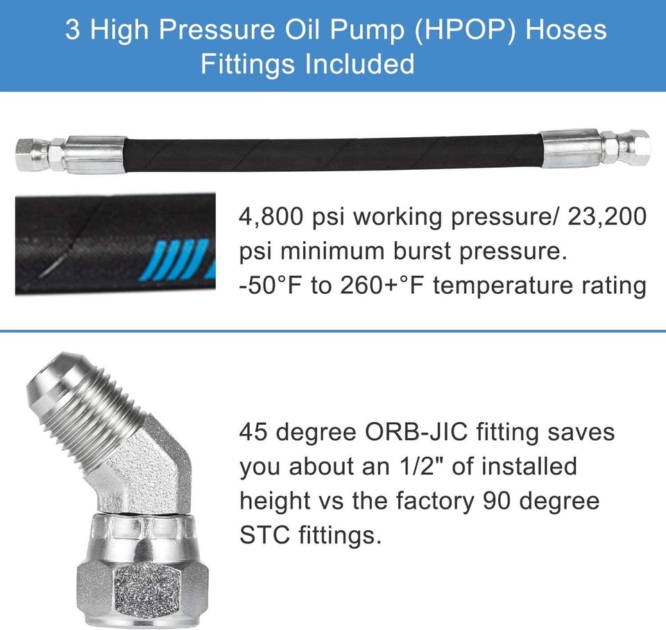 99-03 High Pressure Oil Pump Hose Lines Set for Ford 7.3L Powerstroke ...