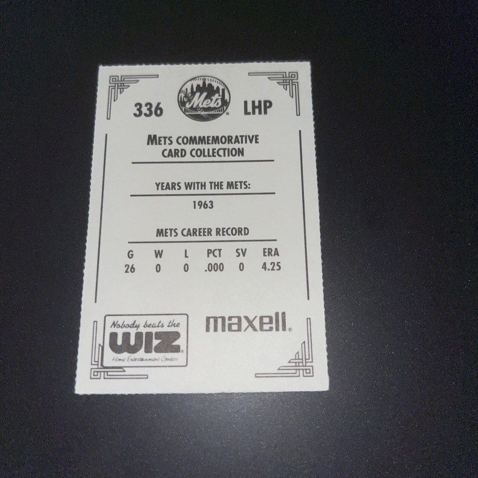 1991 New York Mets Nobody Beats The WIZ #336 Don Rowe | eBay