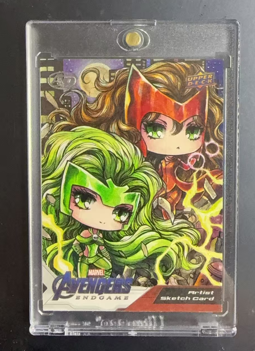 2019 UD Marvel Avengers Polaris & Scarlet Witch Sketch Artist By Lydi ...