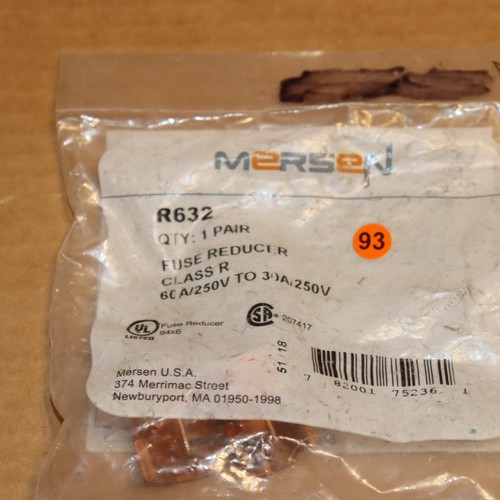 1 Pair Mersen Ferraz Shawmut Class R Fuse Reducer Part# R632 60A to 30A ...
