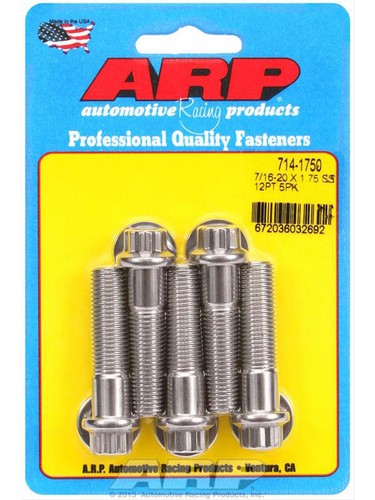 ARP Bolt Kit 12PT 7/16-20x1.750 UHL w/ 7/16 Socket Stainless 5pk (714 ...