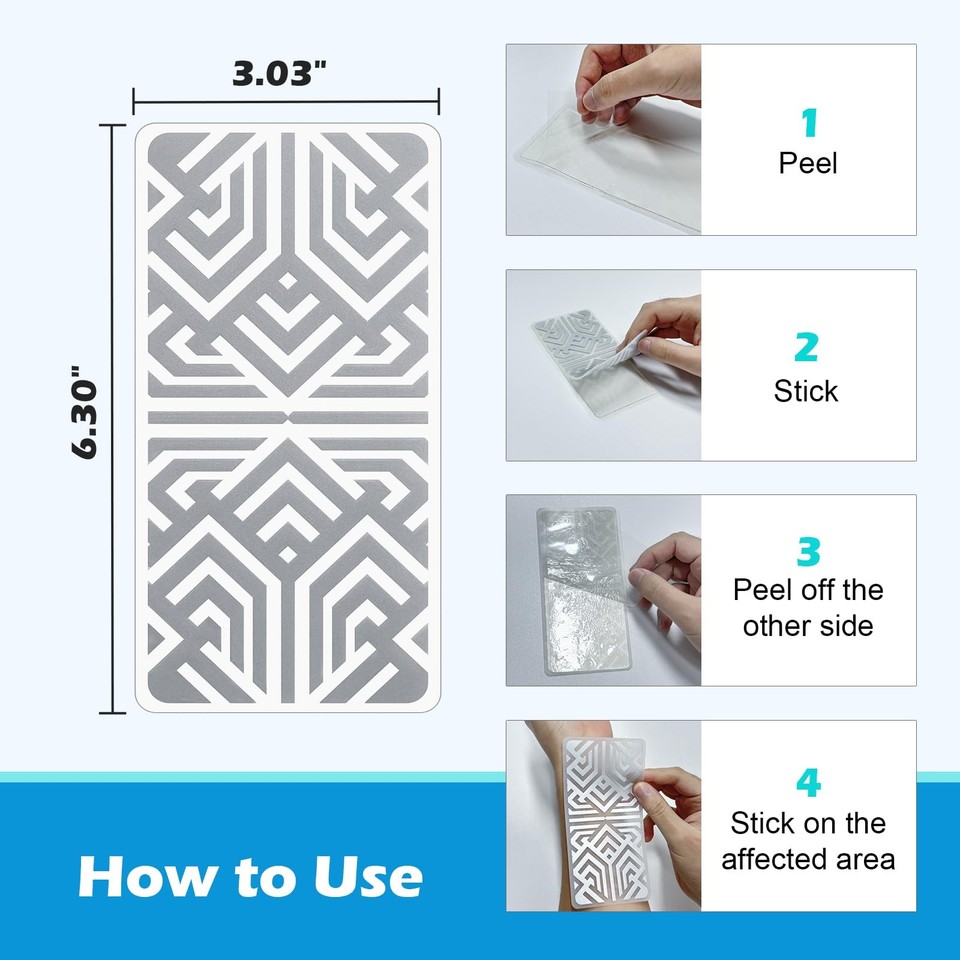 Reusable Pain Relief Patches for Sore Muscle, Includes 3 Adhesives, 1 ...