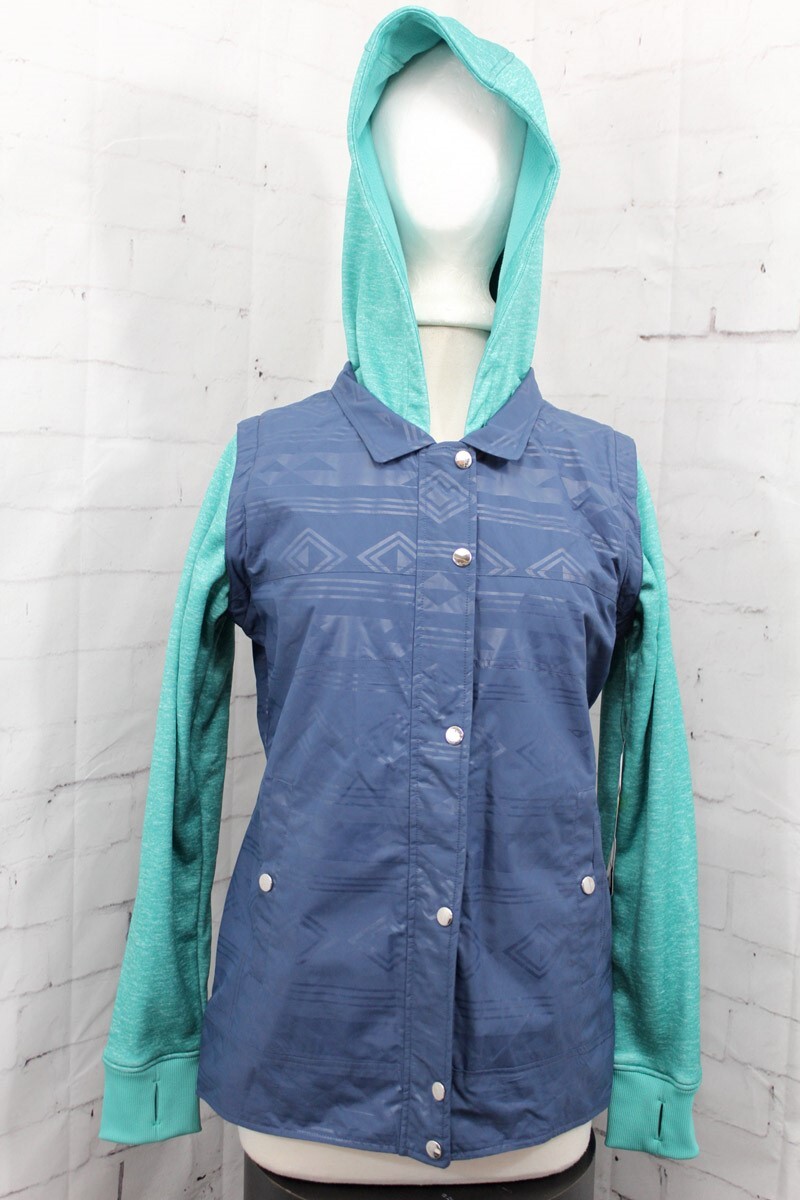 Neff Renee Lightweight Zip-Up Jacket, Women's Medium, Navy / Teal, New ...