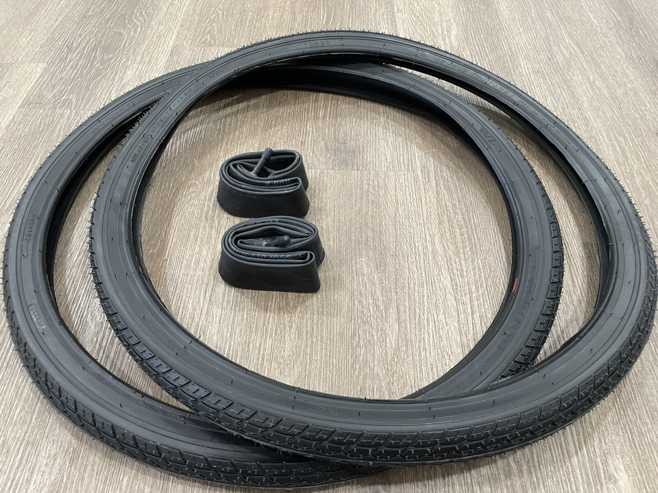 24x1.75 Black Bicycle Classic Thread 2 Tires & Tubes 24" Schwinn Bike ...