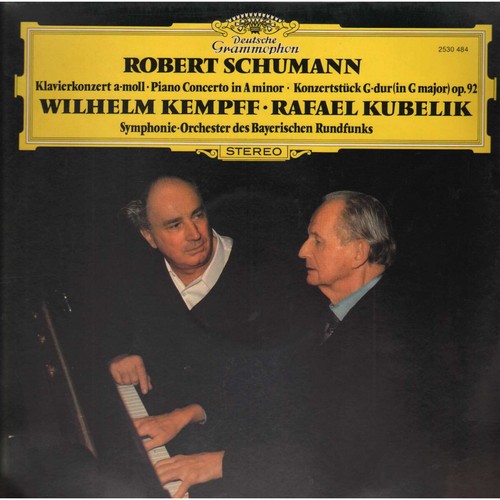 Schumann, Kempff, Kubelik LP Piano Concerto IN A Minor Op.92/2530484 ...