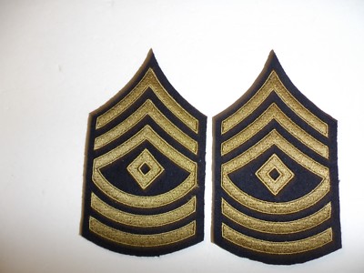 1079p WW 2 US Army & Air Force First Sergeant Chevrons OD 3 rockers ...