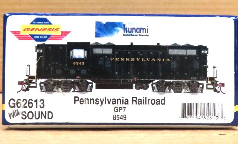 ATHEARN GENESIS 62413 PENNSYLVANIA RAILROAD GP7 #8549 (DC NO SOUND) HO ...