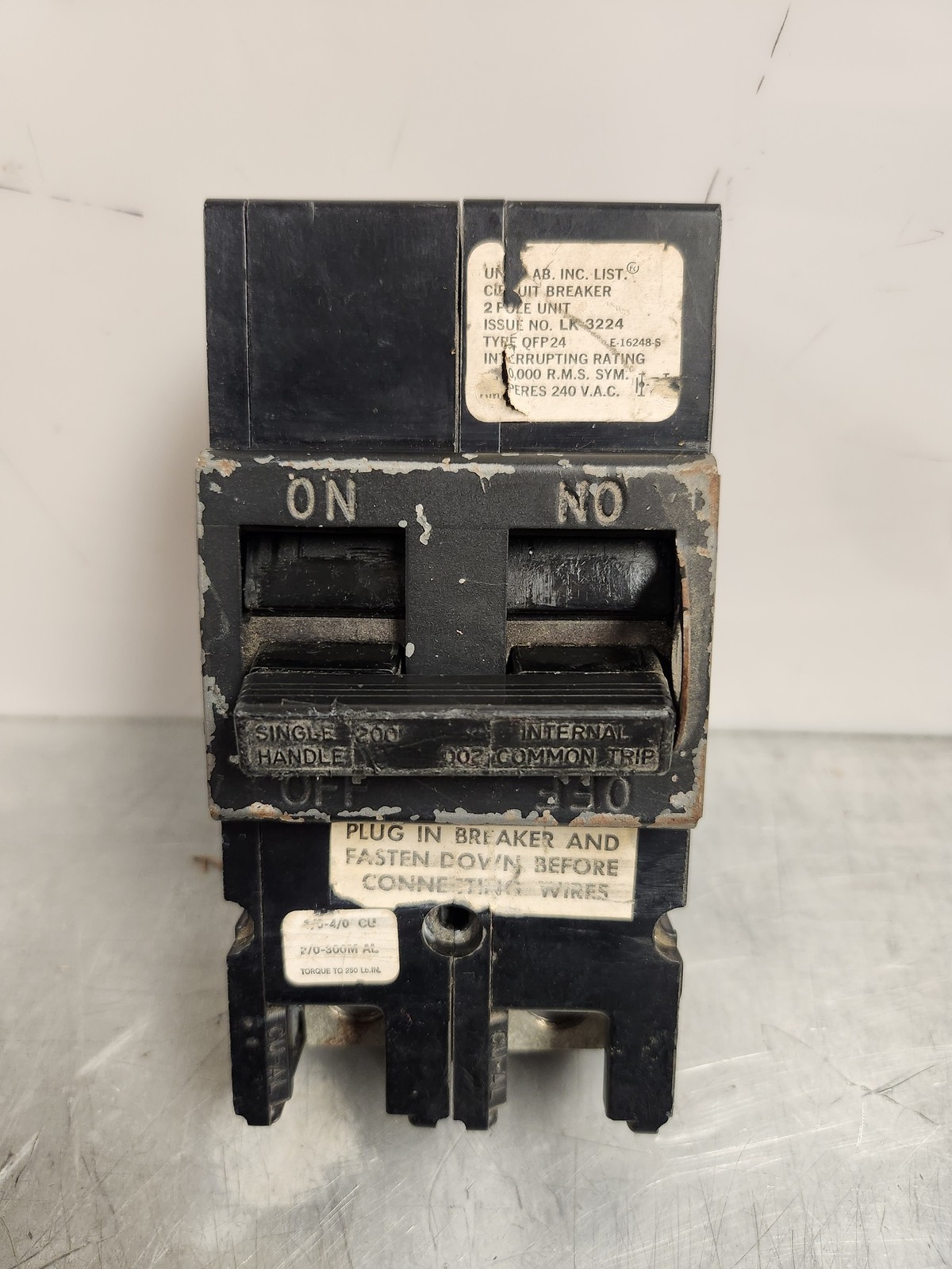 Zinsco main breaker type QFP TBFP. 2-pole; 200A USED | eBay