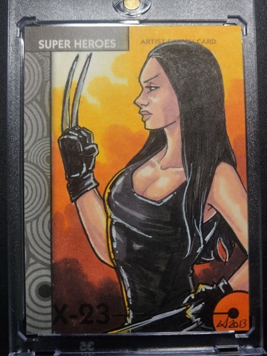 2013 Fleer Retro Marvel X-23 Sketch Base Card Set 50 1/1 Artist Lynne ...