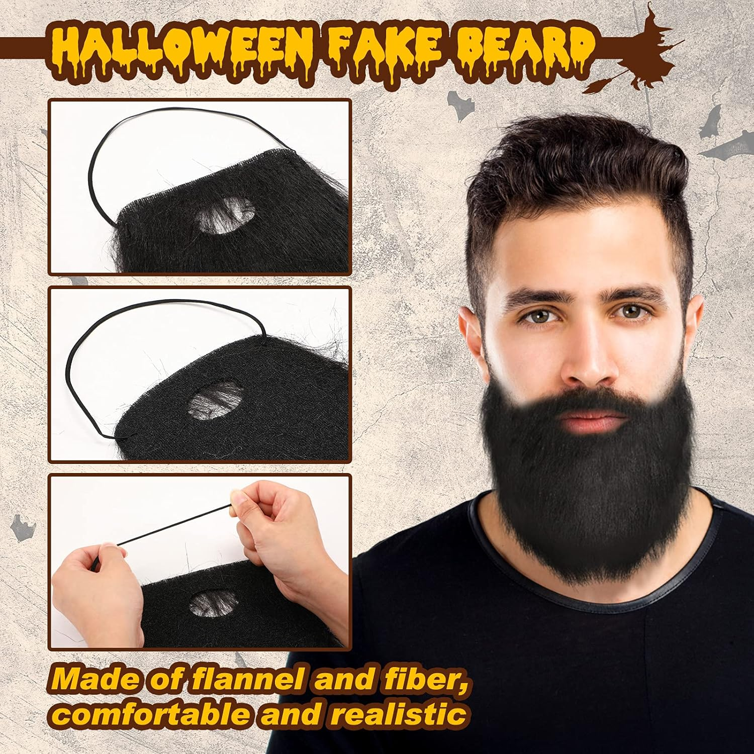32 Pcs Fake Mustaches Halloween Self Adhesive Fake Beard Moustache ...