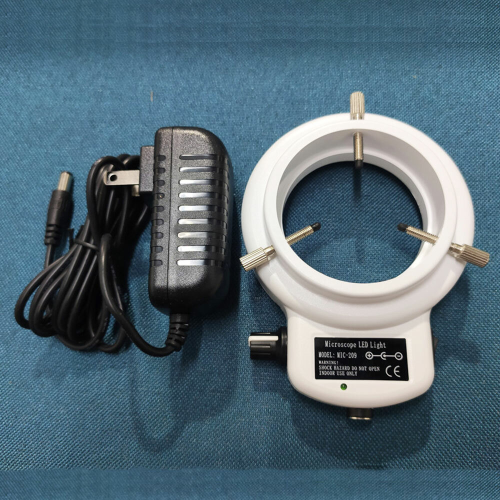 144 LED Bulbs Microscope Ring Light Illuminator Adjustable Power Lamp ...