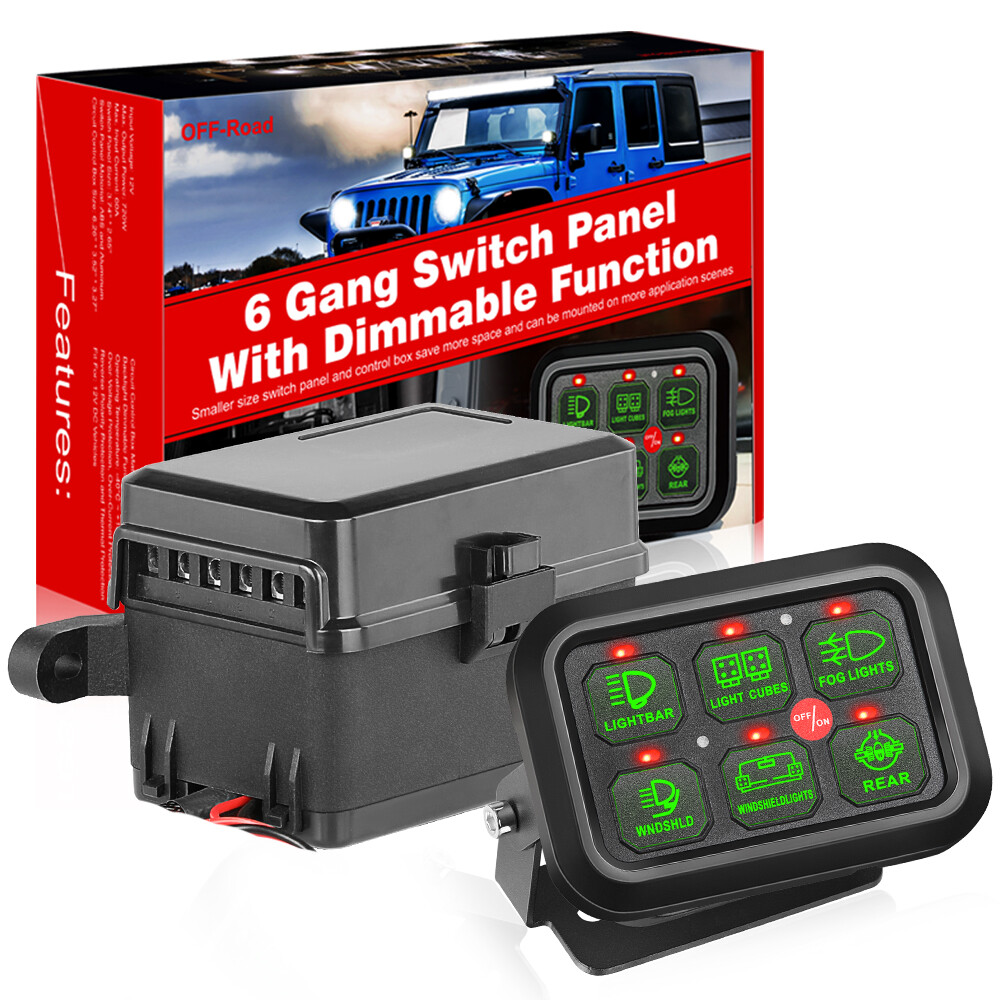 6-Gang Switch Panel Relay Automatic Dimmable Circuit Control Box Car ...