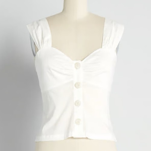 New ModCloth Serene Serenade Tank Top White Size 16W | eBay