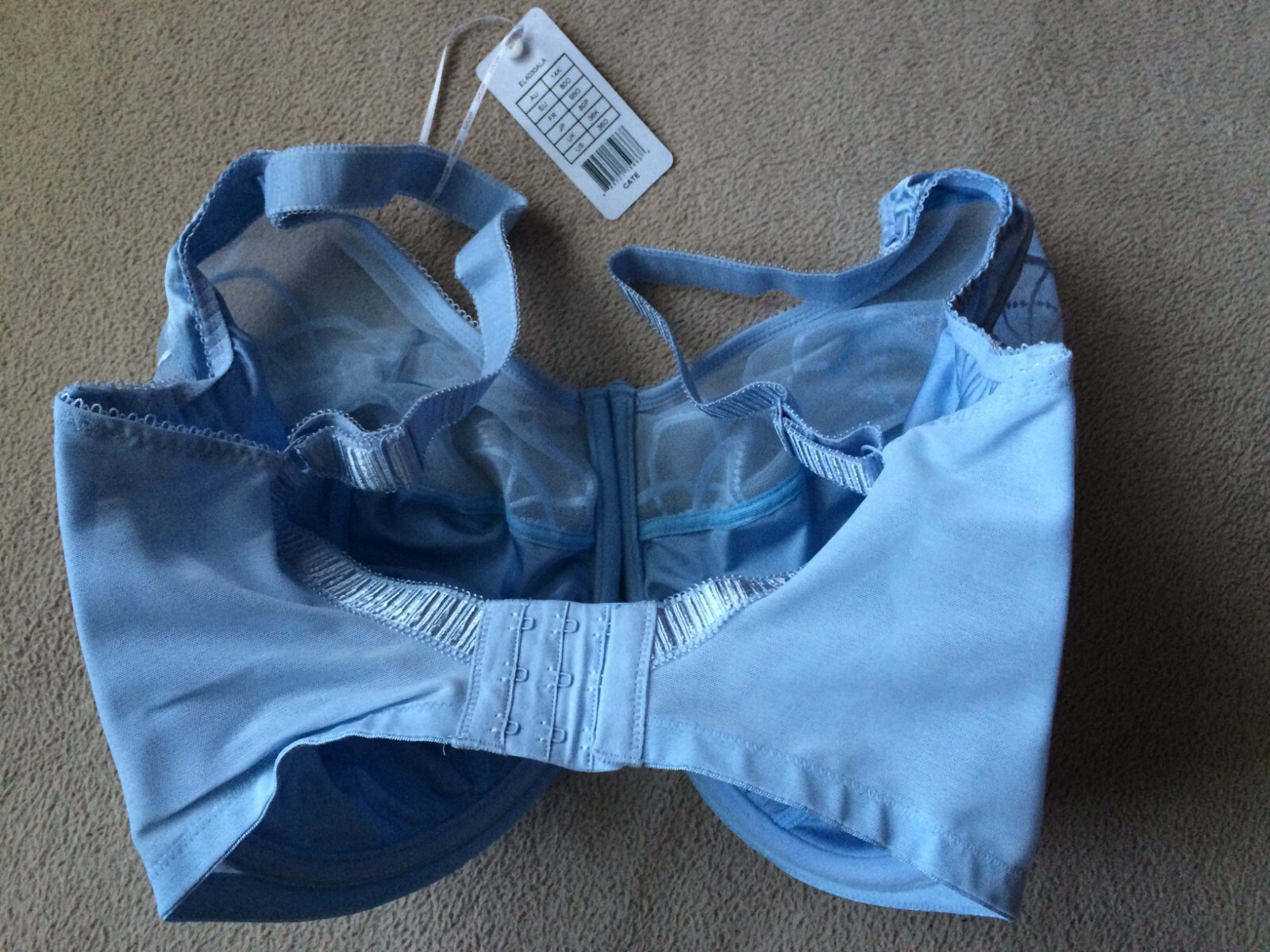 Elomi Cate Full Cup Banded Underwire Bra US 34J Black 4030 Unlined Side ...