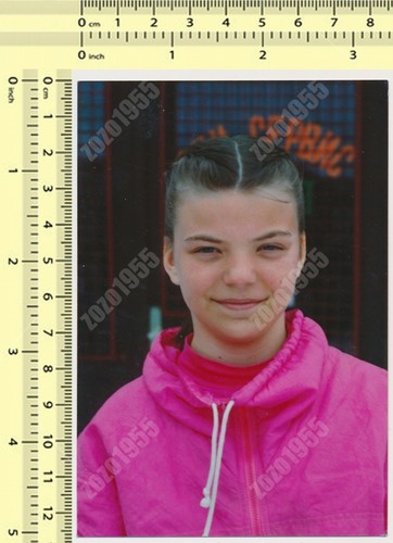 1995 Girl in Pink Jacket Portrait Kid Child Face Color vintage original ...