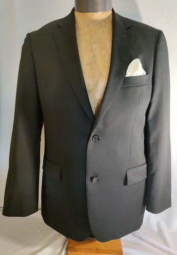 Men Hugo Boss Reda Super 100s black wool two button suit jacket coat ...