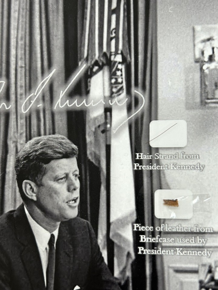 President John F. Kennedy hair strand lock relic & Preside Briefcase ...