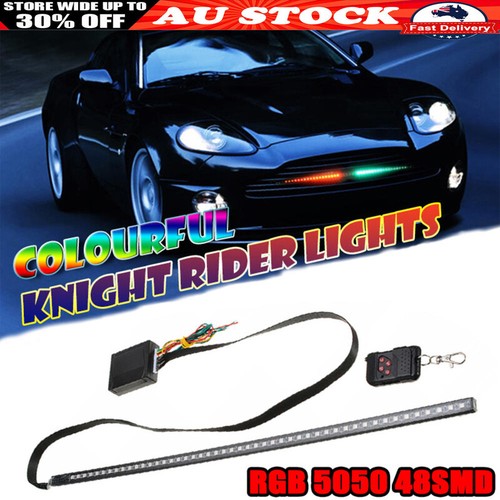 56cm LED RGB Car Scanner Knight Rider Strobe Flash Light Strip Remote ...