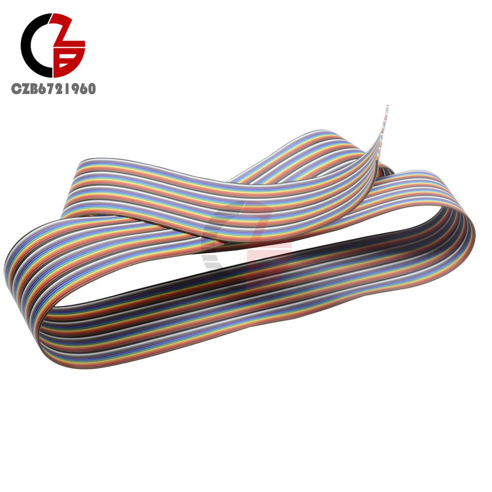 1M 3.3ft 40 Pin Flat Color Rainbow Ribbon IDC Cable Wire Rainbow Cable ...