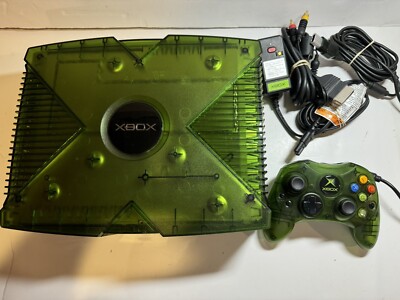 Microsoft Original Xbox Translucent Green Edition Console Video Game ...