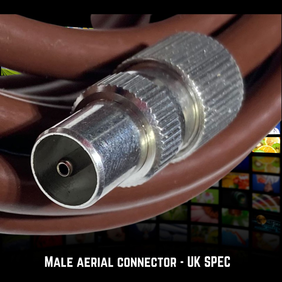 Aerial Cable Connector Set - 2 Female & 2 Male TV Aerial Connectors ...