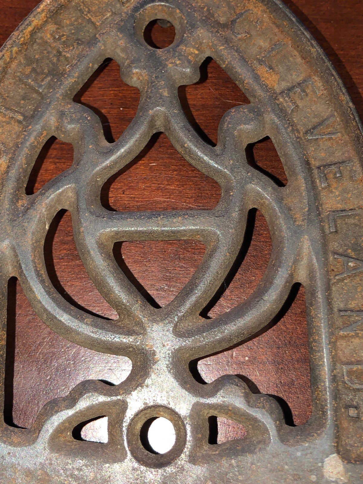Antique Ferro Steel Clevland Sad Iron Trivet Stand Holder | eBay