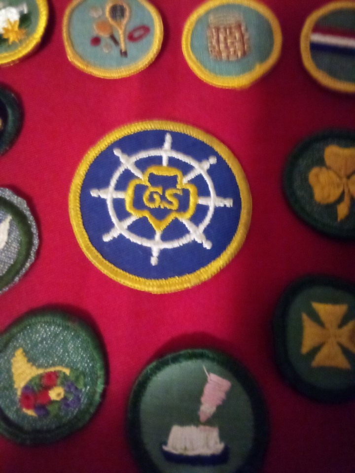 1940-1980s Rare Girl Scout Badges & 1960s Mariner Patch w/ Sash & Ties ...