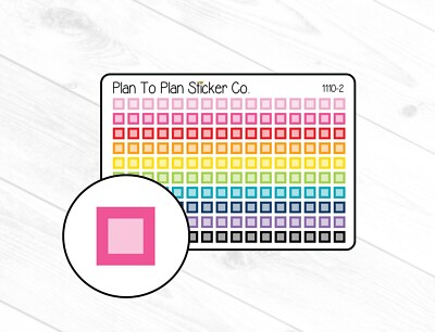 1110-2~~Single Tinted Checkbox Planner Stickers. | eBay