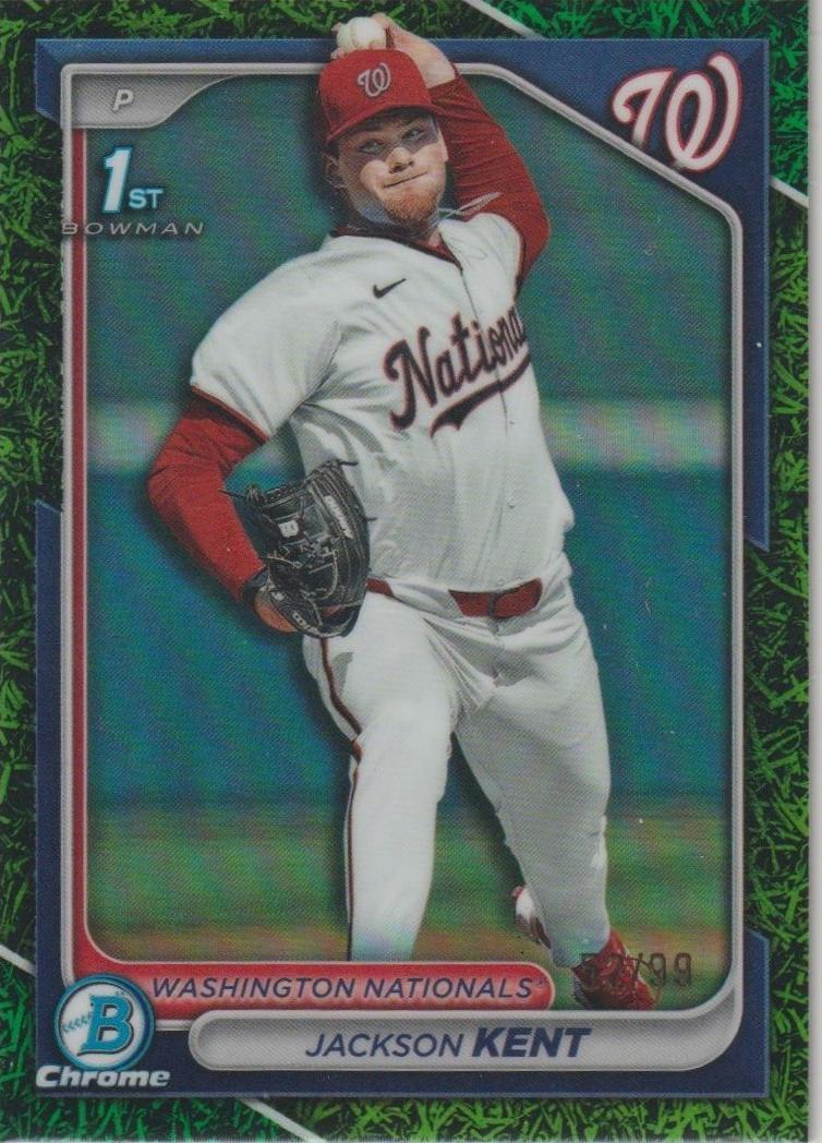 2024 Bowman Draft - Chrome Jackson Kent #BDC-174 Green Grass Refractor ...