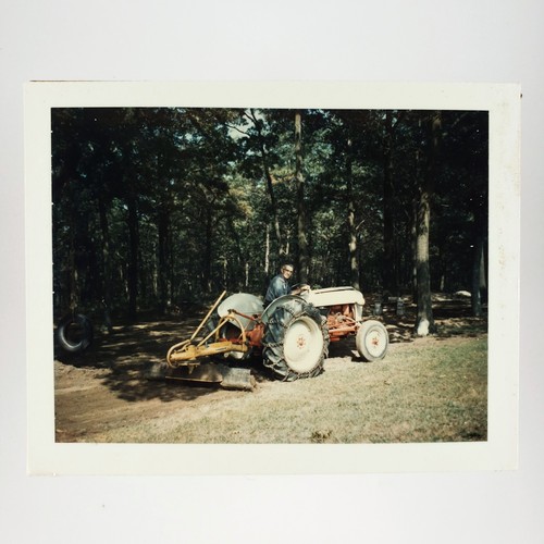 Old Farmer Driving Tractor Photo 1970s Mid-Century Farming Agriculture ...