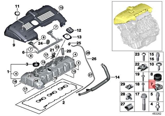 BMW 11127534165 Genuine OEM Factory Original Cover Nut for sale online ...