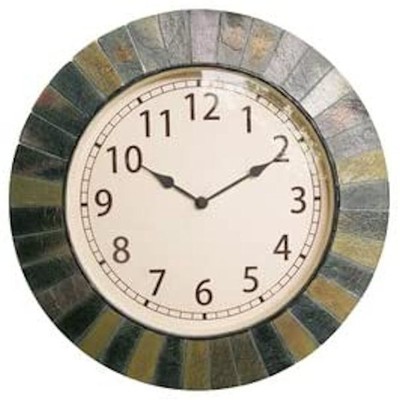Garden Treasures 14-inch Outdoor Hand-Painted Faux Slate Wall Clock ...