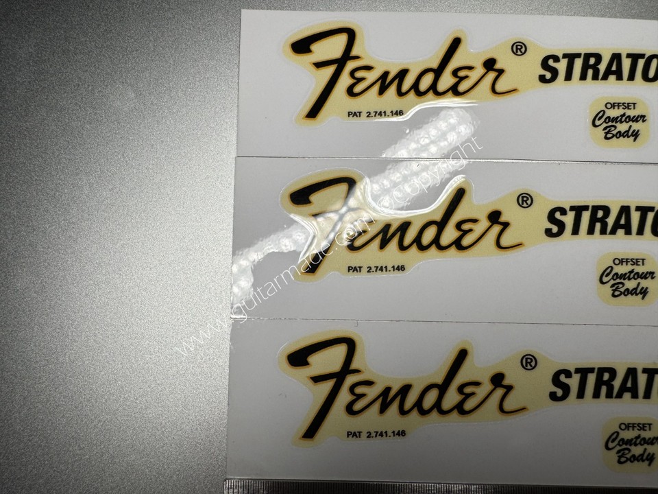 2Pcs Retro Headstock Neck Vinly UV Stickers For Fender Stratocaster ...