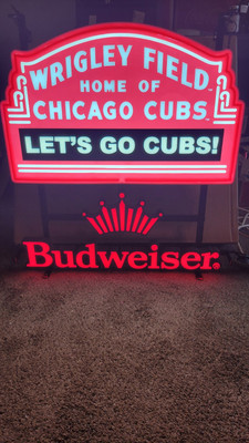 chicago Cub Let's Go Budweiser Beer baseball Marquee light up sign ...