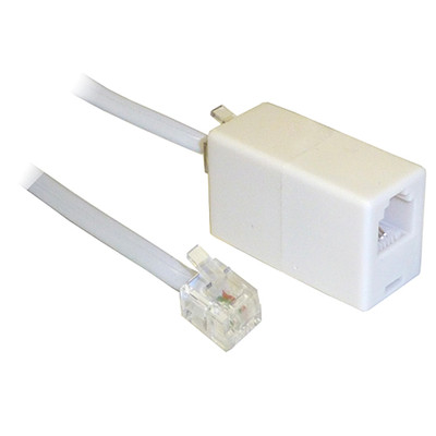 5M ADSL RJ11 Broadband Modem Extension Cable Lead with Coupler Male ...