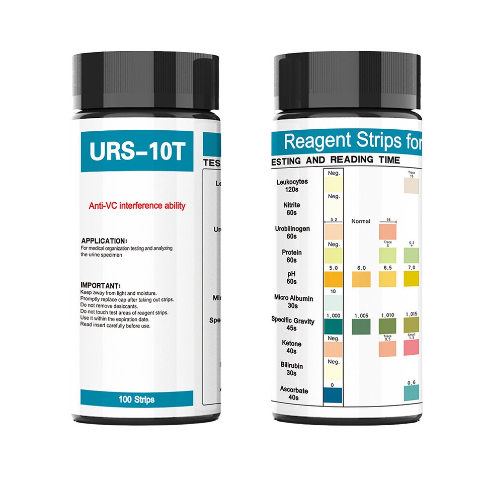 100 Strips Urinalysis Dip-Stick 10 Parameters Protein Test Strips PH ...