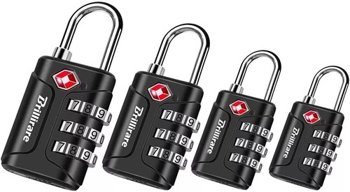 4 Pack TSA Approved Luggage Locks, Combination Travel Padlock, 3-Digit ...