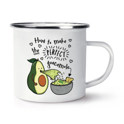 How To Make The Perfect Guacamole Retro Enamel Mug Cup - Funny Avocado ...