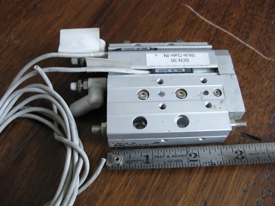 SMC MXF12-20 Guided Slide Cylinder w/ Sensors Pneumatic flow valves ...