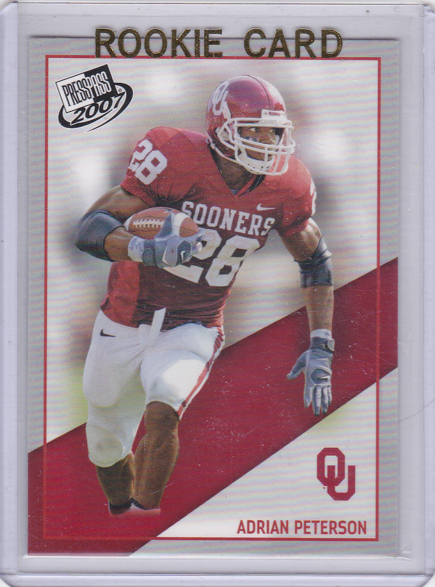 ADRIAN PETERSON ROOKIE CARD Oklahoma Sooners 2007 NCAA College Football ...