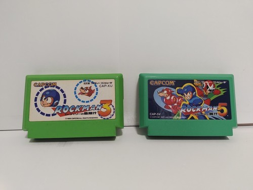 Nintendo Family Computer (NES) ROCKMAN 3,5 Set of 2 Confirmed Operation ...