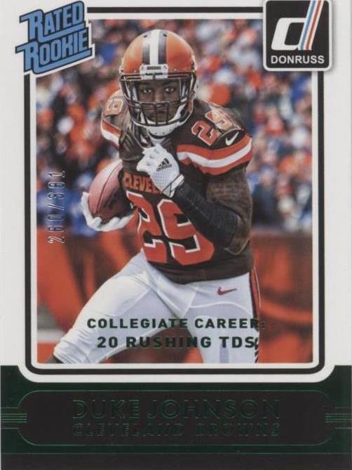 2015 Panini Donruss - Rated Rookie Duke Johnson #223 Career Stat Line ...