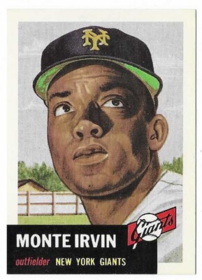 MONTE IRVIN 1991 Topps Archives Baseball 1953 Reprint # 62 Giants HOF ...